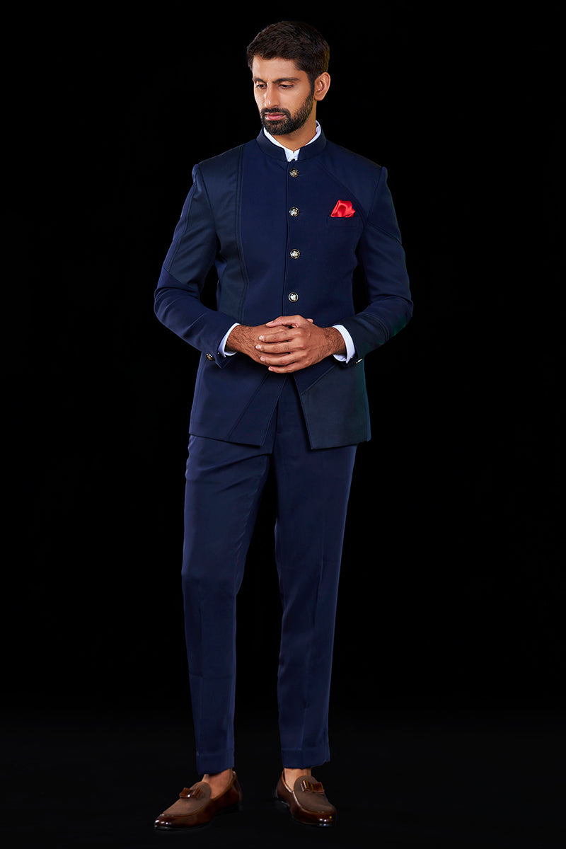 Blue Patchwork Jodhpuri – Telon Heritage